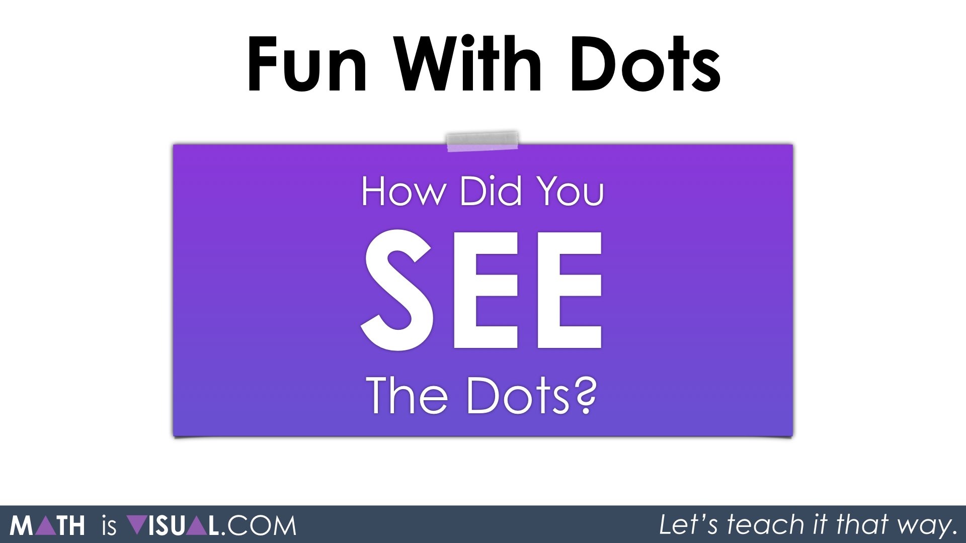 Conceptual Subitizing With Dot Cards - Part 2 - Math Is Visual