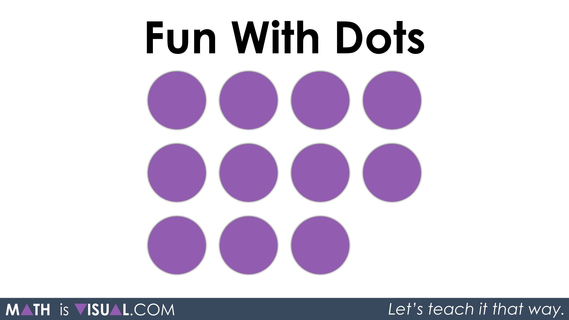 Conceptual Subitizing With Dot Cards - Part 2 - Math Is Visual