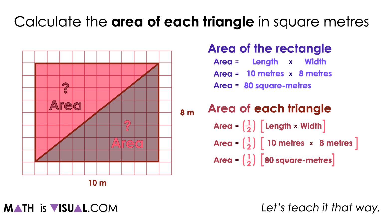 Visualizing The Area of a Triangle Formula Number Talk Prompts