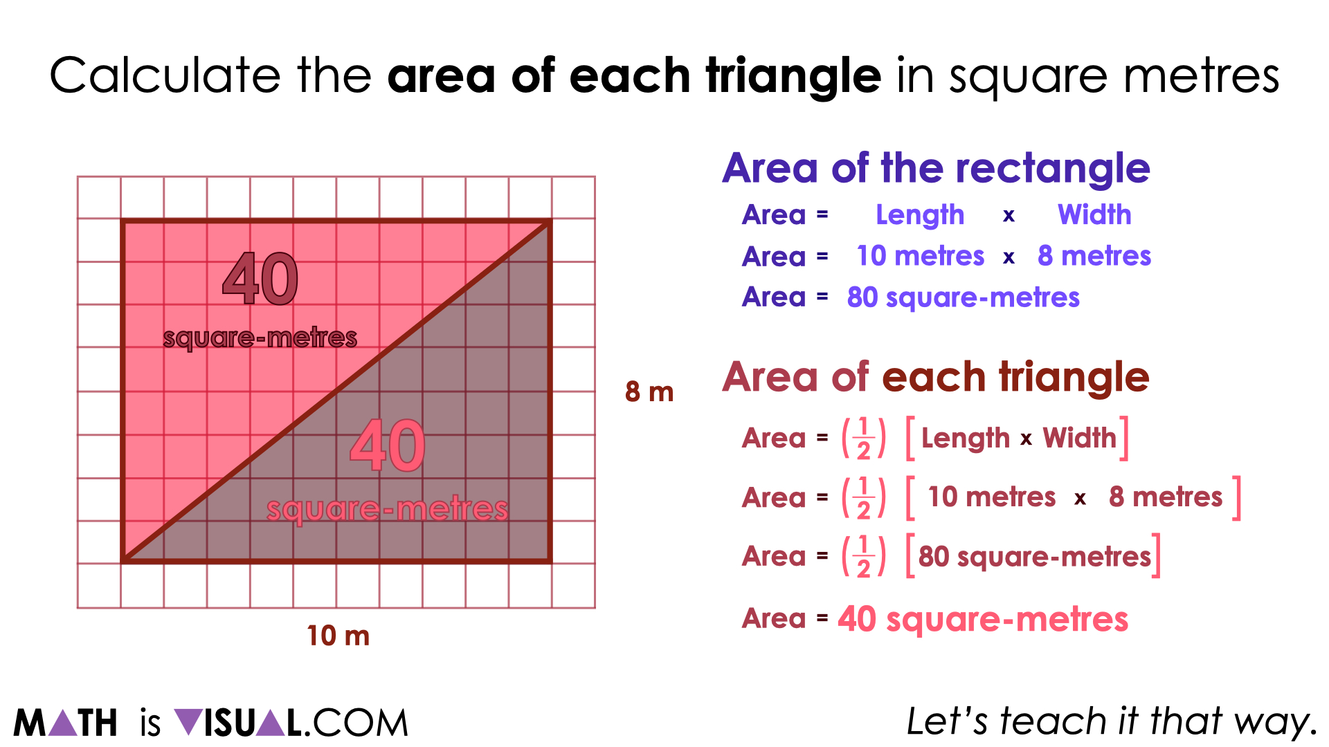 Visualizing The Area of a Triangle Formula Number Talk Prompts