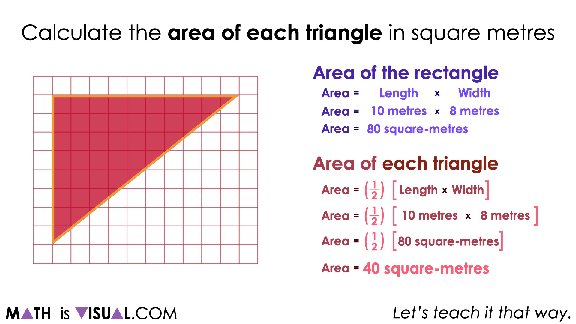 Visualizing The Area of a Triangle Formula Number Talk Prompts