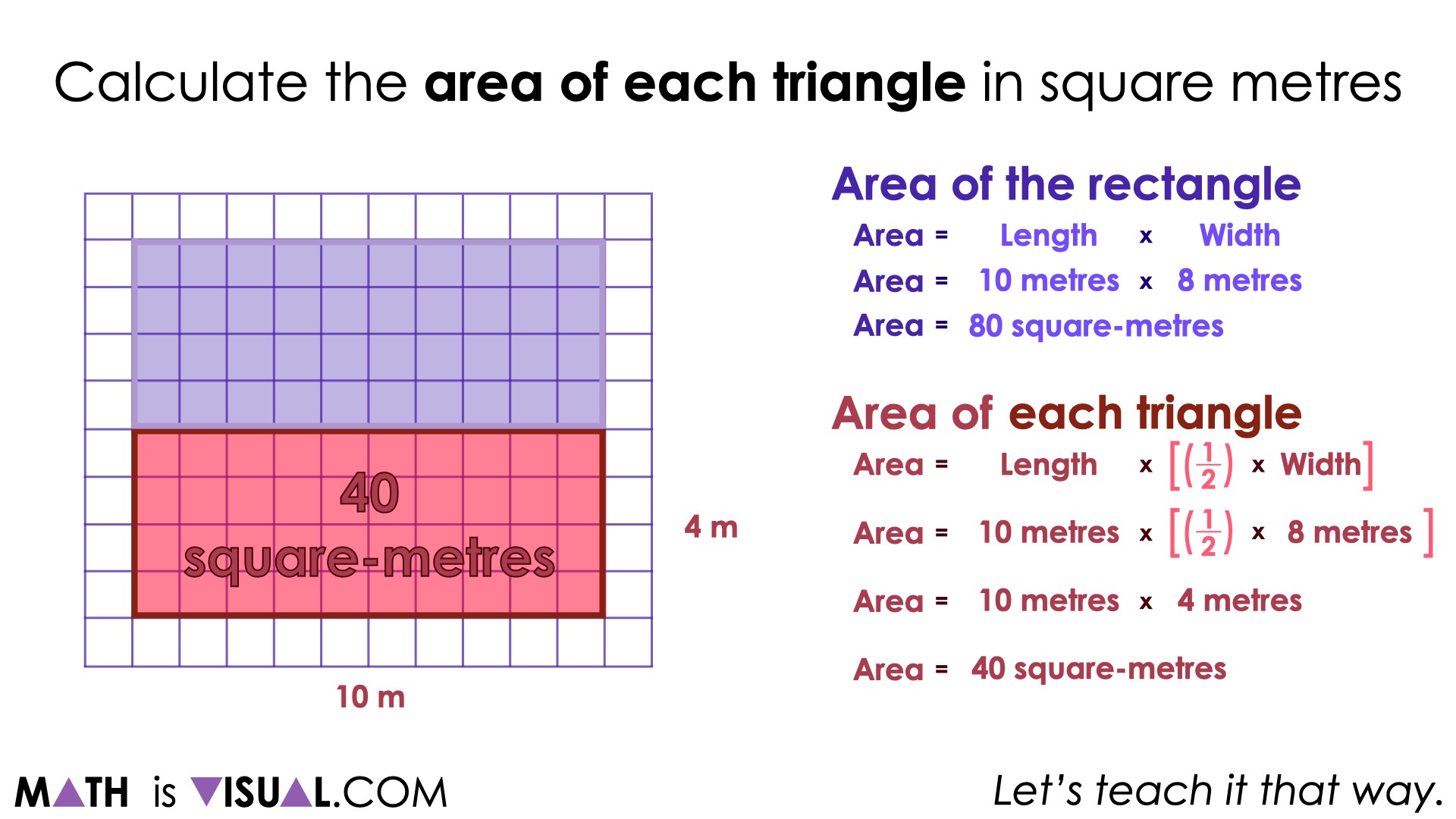 Visualizing The Area of a Triangle Formula Number Talk Prompts